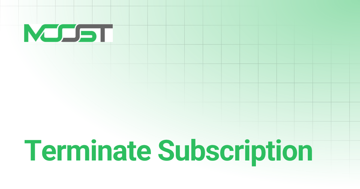 Terminate Subscription | Recommender Platform